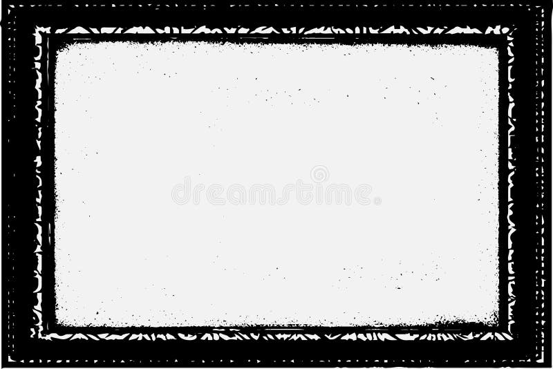 Square Frame with Grunge Black Ink Ornament Around the Edges, White ...
