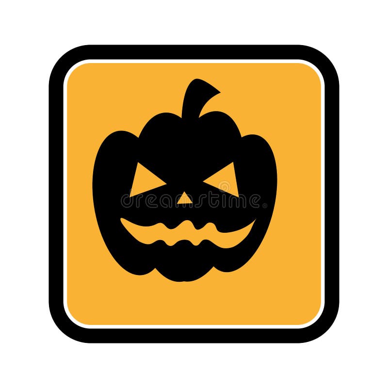 Square Frame of Halloween with Pumpkin Stock Vector - Illustration of ...