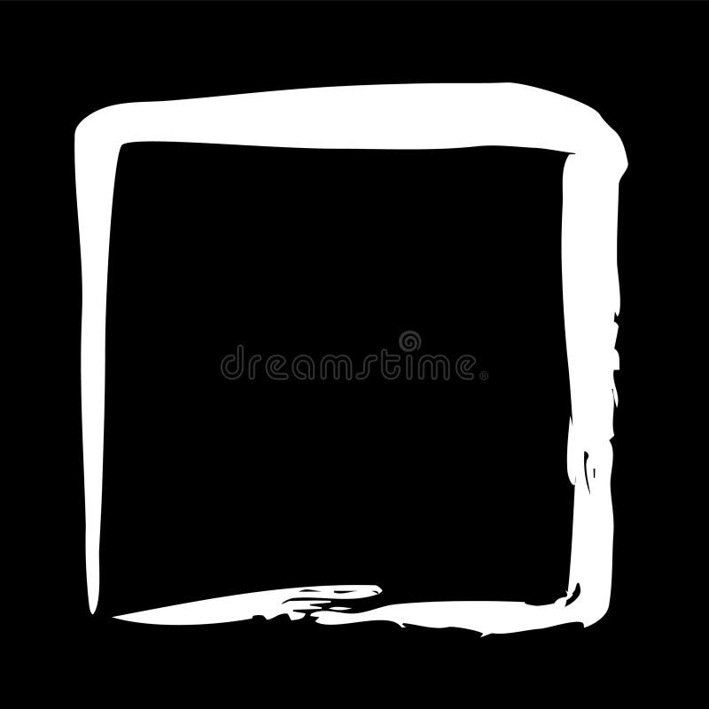 Square Frame Hand Painted with White Paint Stock Vector - Illustration ...