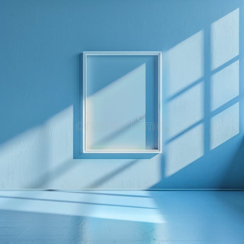 Square Frame Highlighting a Minimalistic Blue Background Light Blue ...