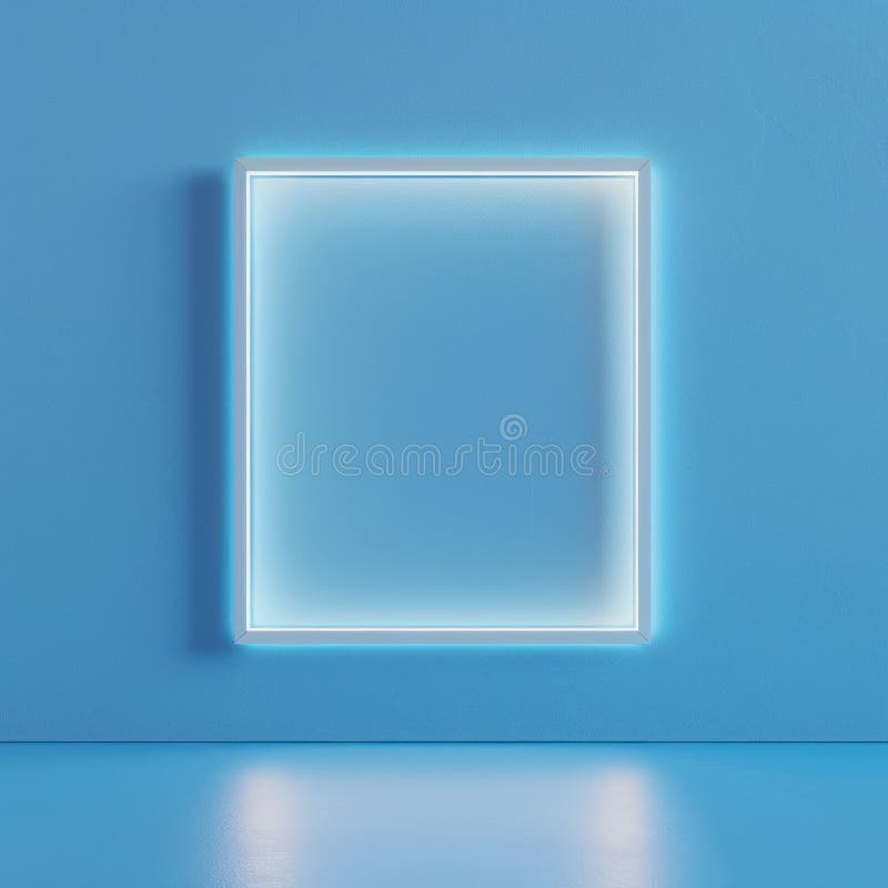 Square Frame Highlighting a Minimalistic Blue Background Light Blue ...