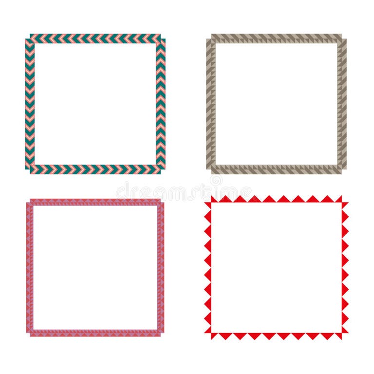 Square Frame Icon. Border Layout Symbol. Vector Edge Graphic. Red ...