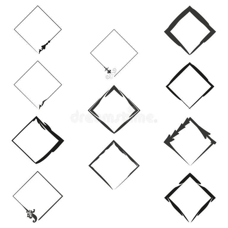 Square Frame Icon. Decorative Border Shape. Abstract Graphic Element ...