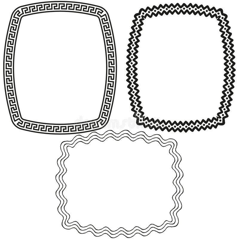Square Frame Icon. Decorative Outline Vector. Geometric Border ...