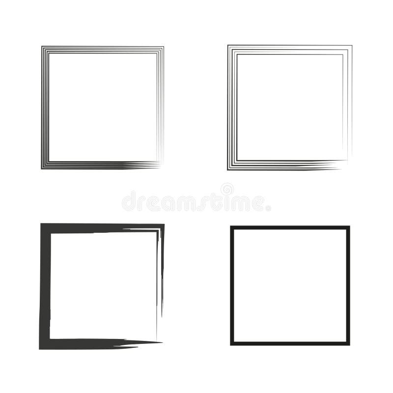 Square Frame Icon Set. Decorative Vector Borders. Geometric Abstract ...