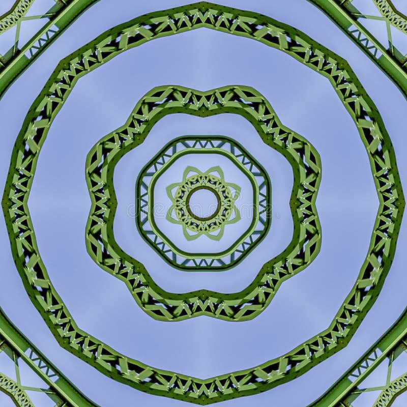 Square Frame Interesting Circular Green Metal Bars Created Using ...