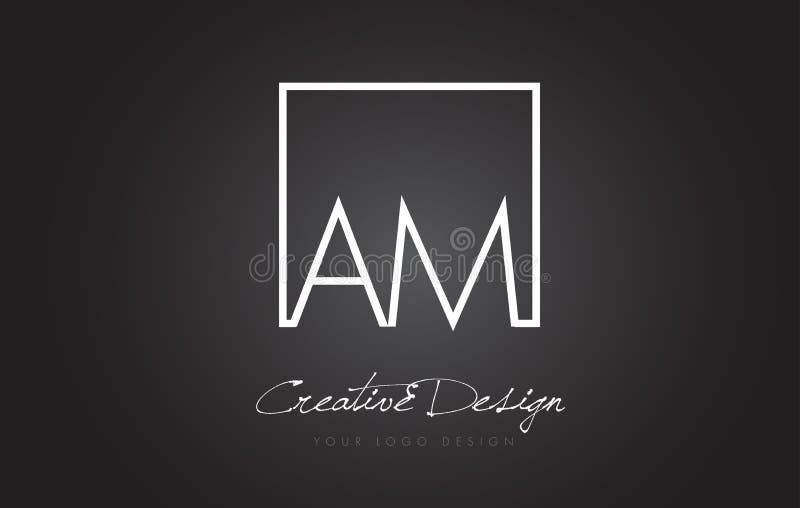 Am Square Frame Letter Logo Design with Black and White Colors. Stock ...