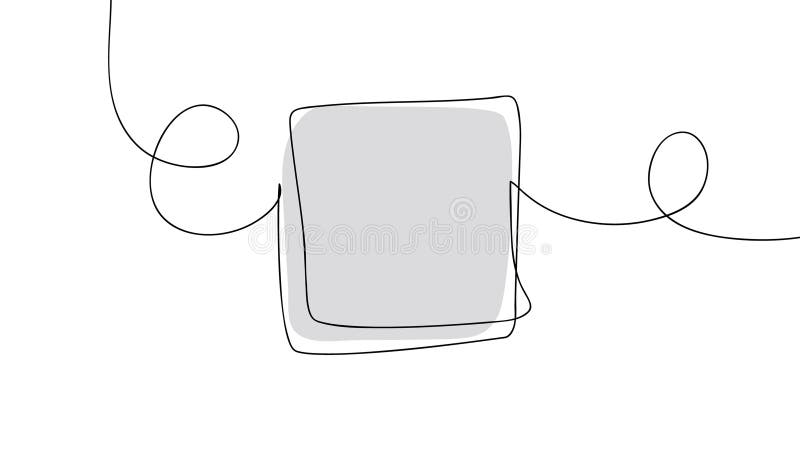 Square Frame. Line Art. Continuous Black Line. Hand Drawn Sketch ...