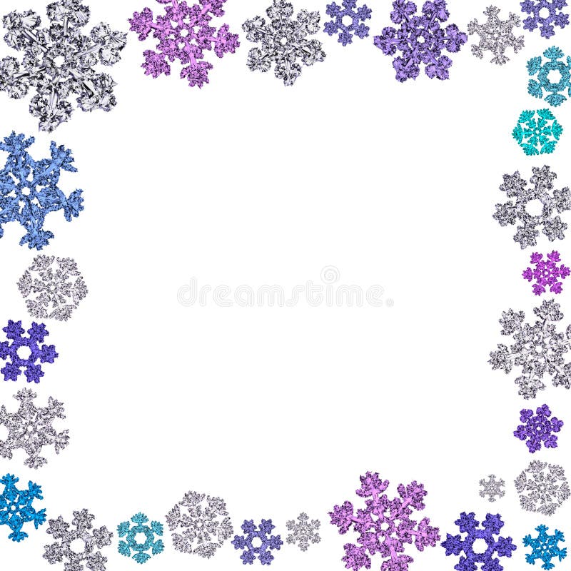 Square Frame Made of Different Snowflakes Stock Illustration ...