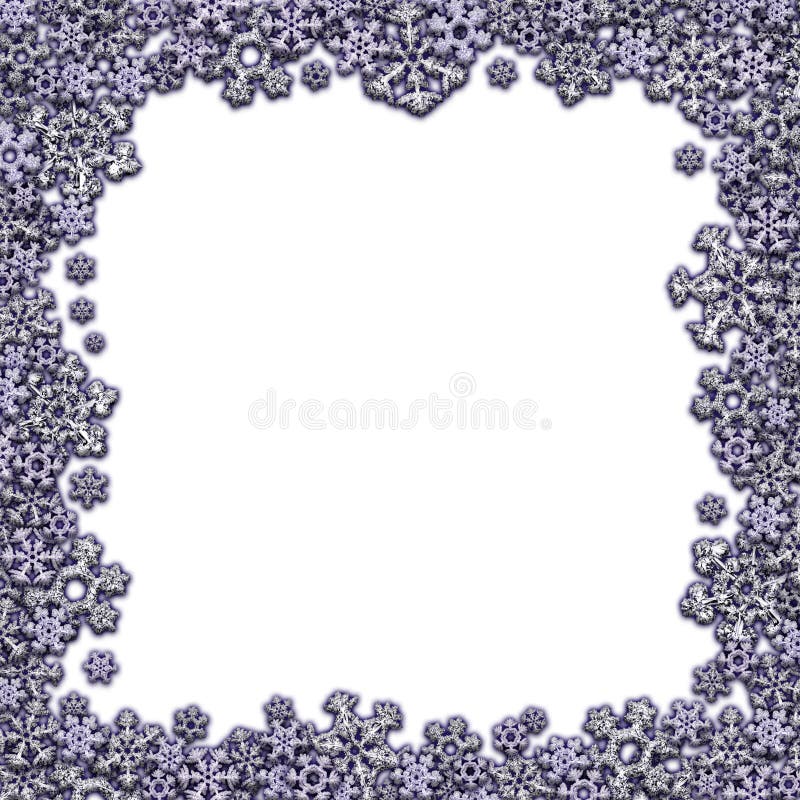 Square Frame Made of Different Snowflakes Stock Illustration ...