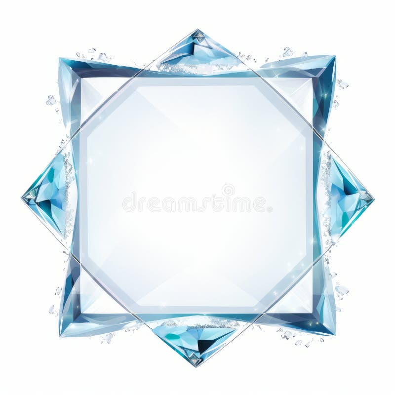 A Square Frame Made of Ice with Water Drops in it Stock Illustration ...