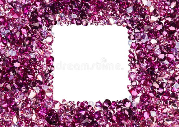 Square Frame Made from Many Small Ruby Diamonds Stock Image - Image of ...
