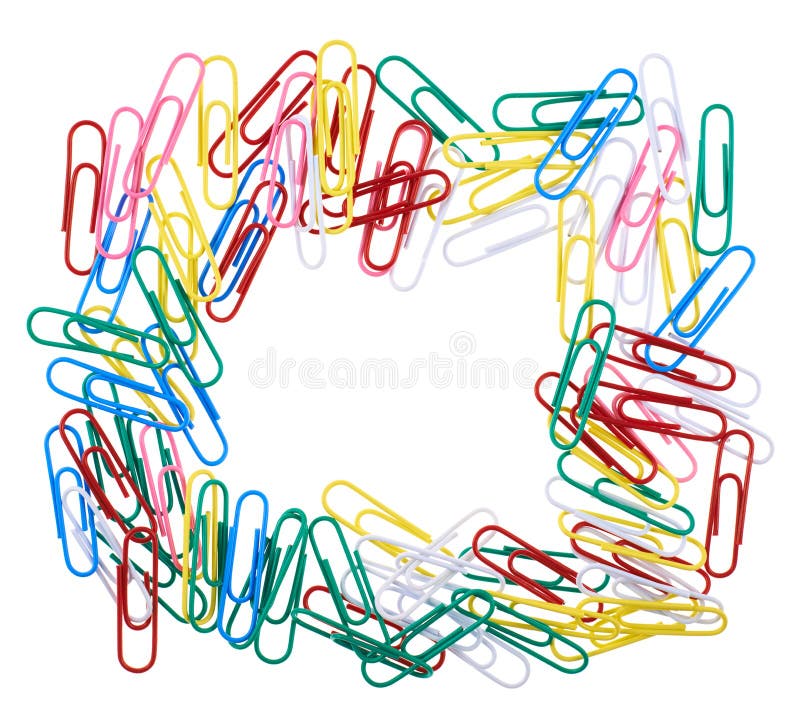 Square Made Of Paper Clips stock image. Image of colored - 8718457