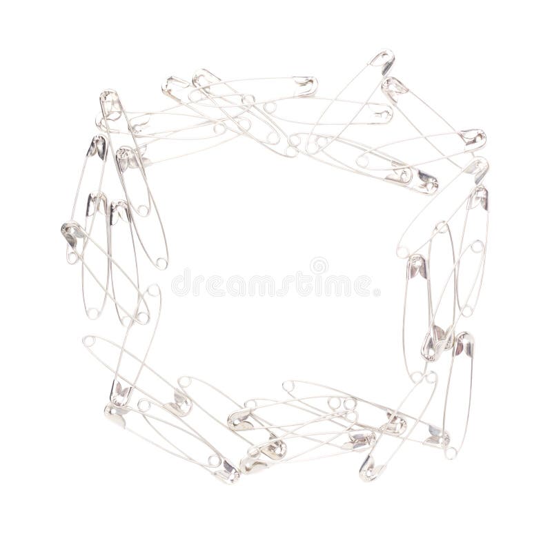 Square Frame Made of Safety Pins Isolated on White Stock Photo - Image ...