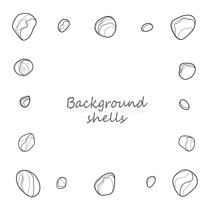 Square Frame Made of Sea Pebbles, Outline. Stock Vector - Illustration ...