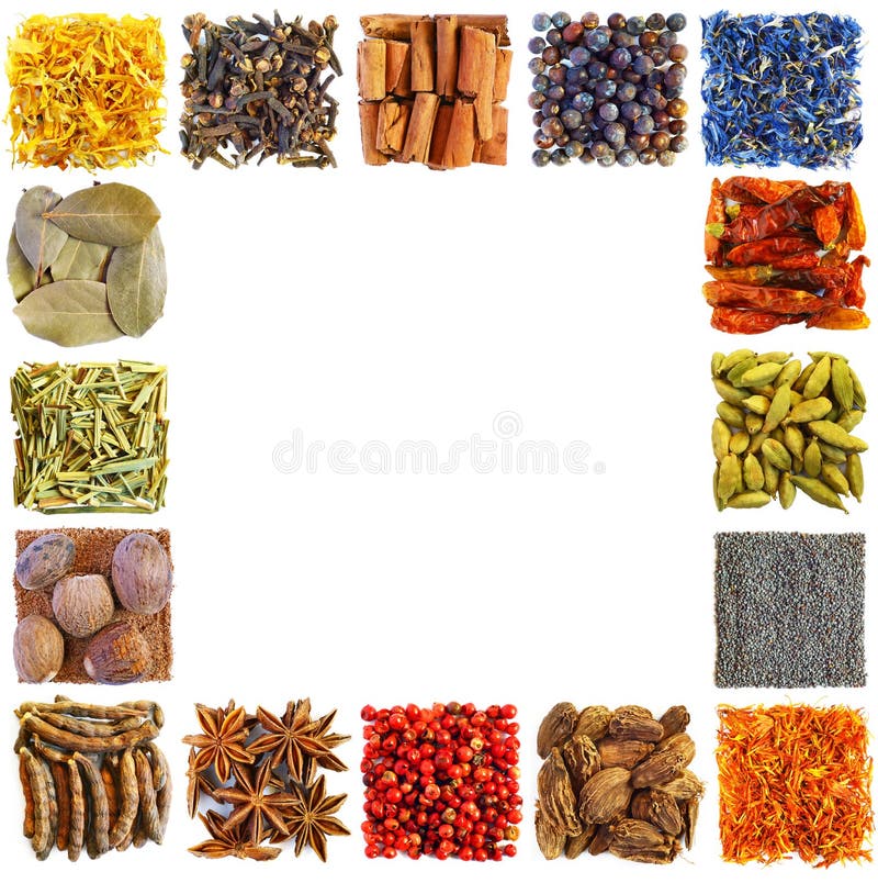 Square Frame Made of Spices Stock Image - Image of spicy, nutmeg: 62265029