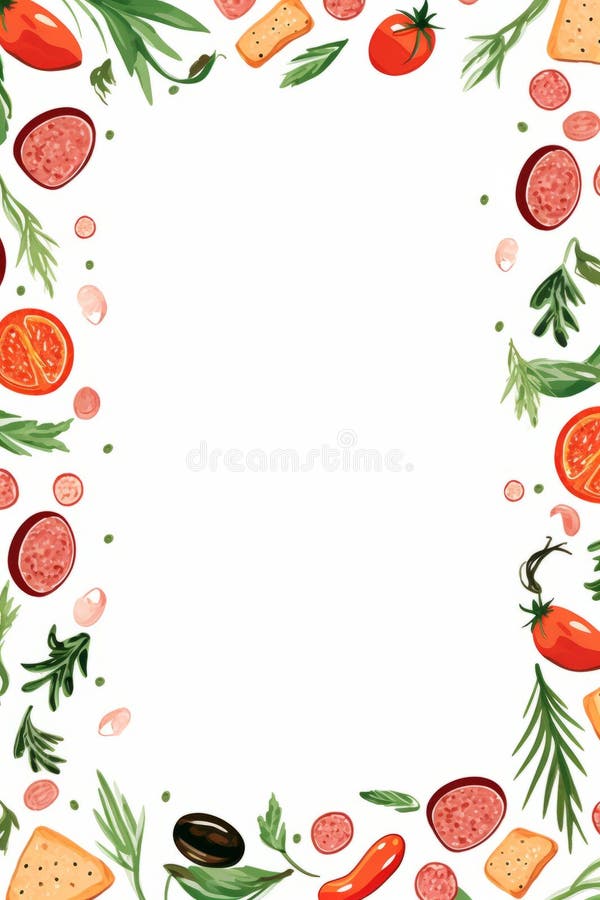 A Square Frame Made Up of Different Types of Vegetables and Meat Stock ...