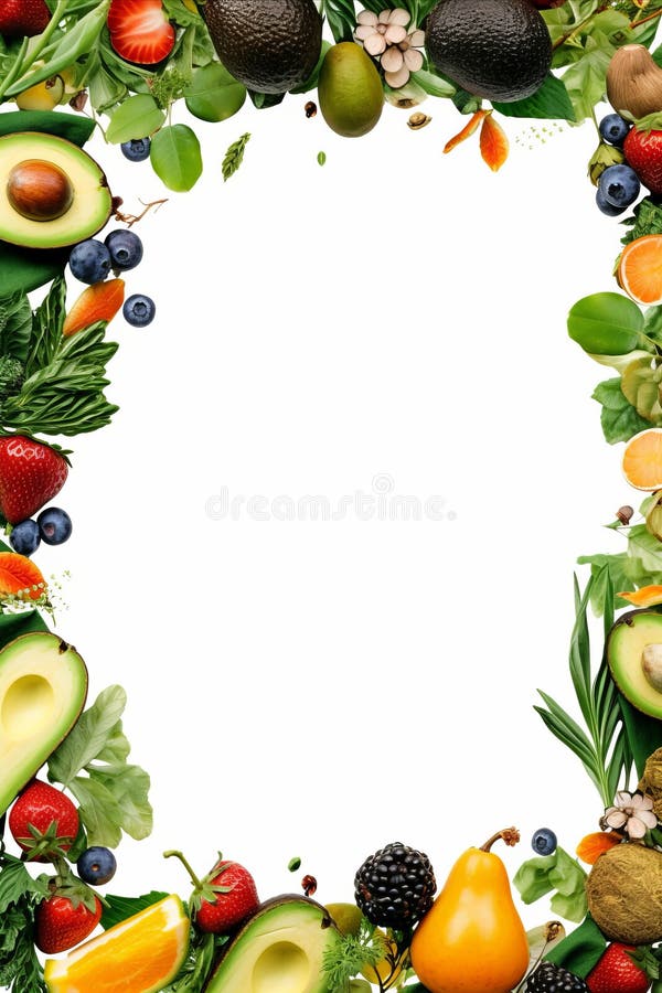 A Square Frame Made Up of Various Fruits and Vegetables Stock ...