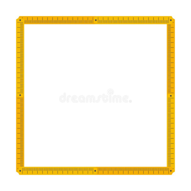 Square Frame Made from Yellow Folding Rule. Flat Style Vector ...