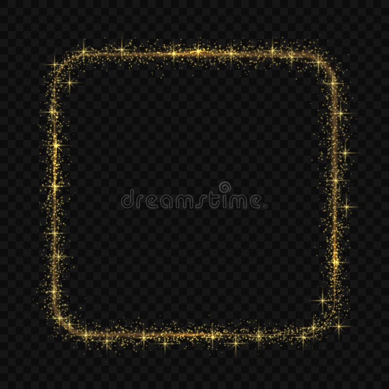 Gold Square Frame or Golden Luxury Rectangular Border Stock Vector ...