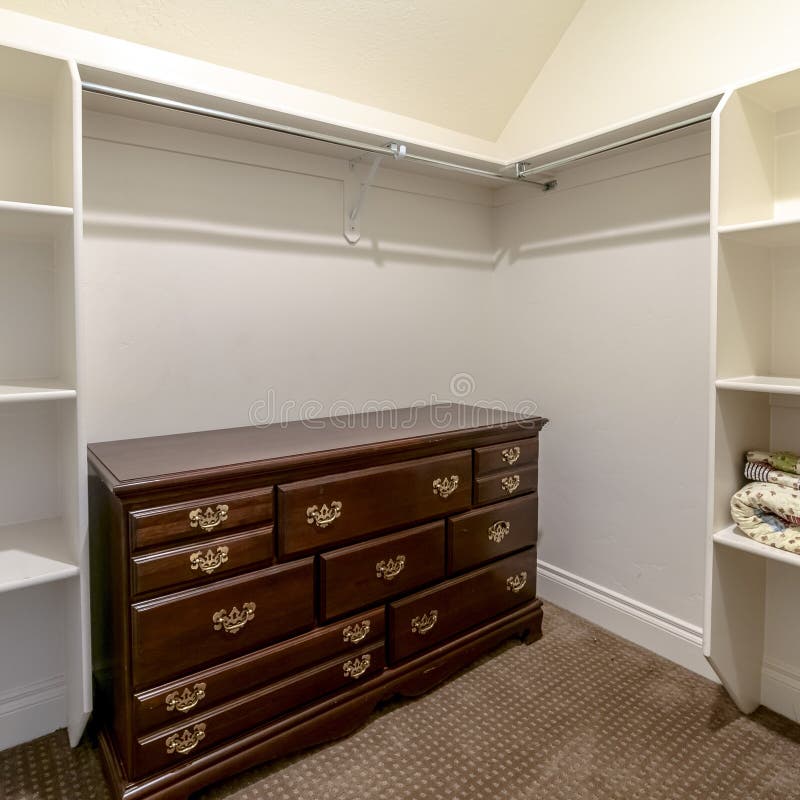 Square Frame Modern Empty Fitted Dressing Room Interior Bright Interior ...