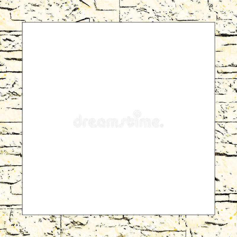 Square Frame in an Old, Antique Style with Horizontal Textures ...