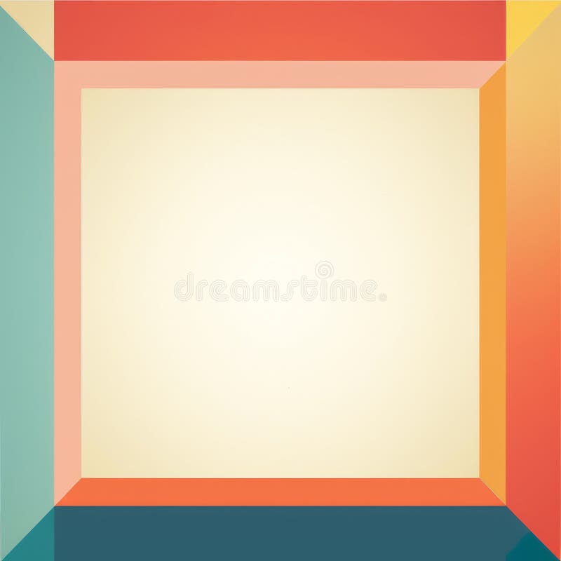 A Square Frame with an Orange Blue and Green Color Scheme Stock ...