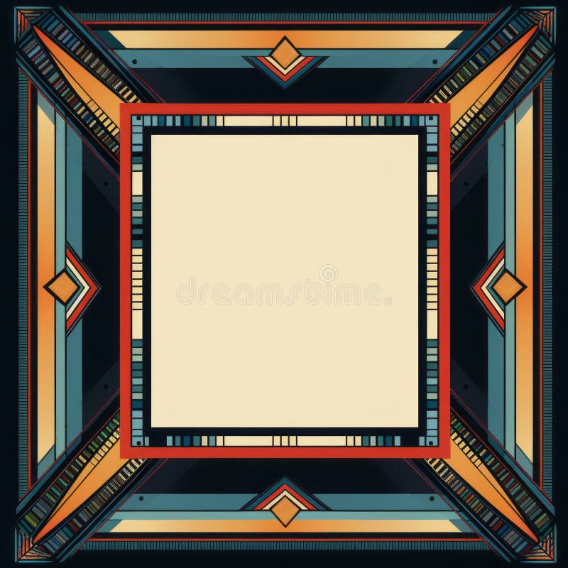 A Square Frame with an Ornate Design in the Style of Art Nouveau Stock ...