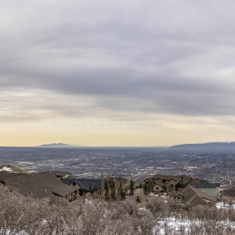 Square Frame Panoramic View of a Valley Amd Mountain Under Vast Cloud ...