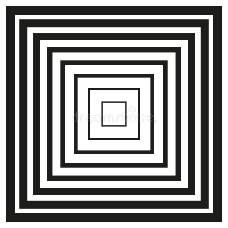 Square Frame Pattern. Concentric Rectangles Vector. Black and White ...