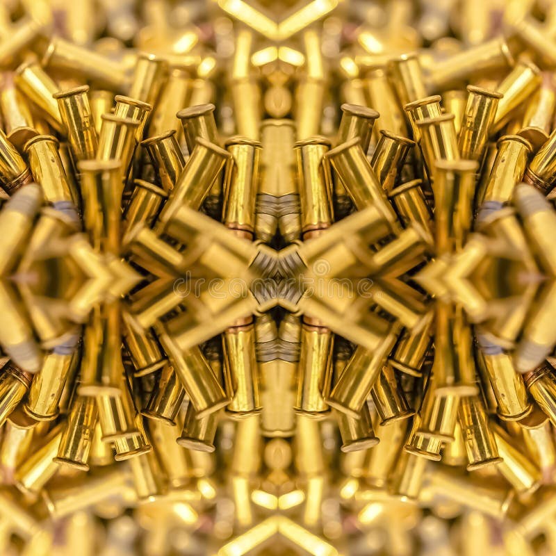 Square Frame Pile of Bullets on Two Separate Axises Stock Image - Image ...
