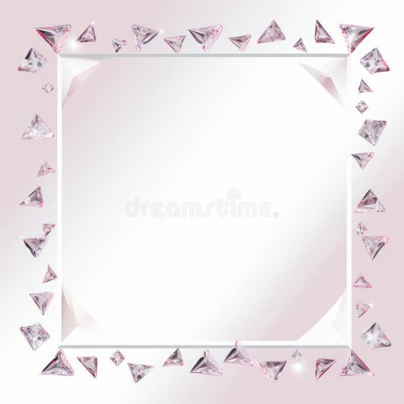 A Square Frame with Pink Diamonds on it Stock Illustration ...