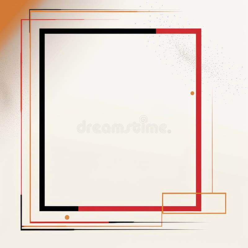 A Square Frame with Red and Black Lines on it Stock Illustration ...
