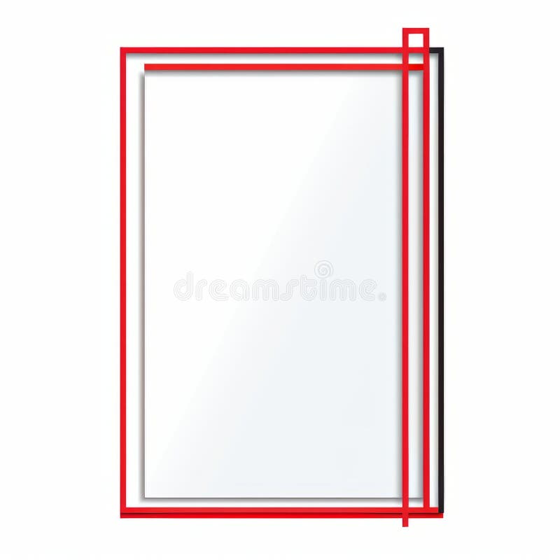 A Square Frame with a Red Border Around it Stock Illustration ...