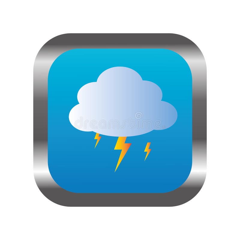 Square Frame with Relief and Rain Storm Weather Icon Stock Vector ...