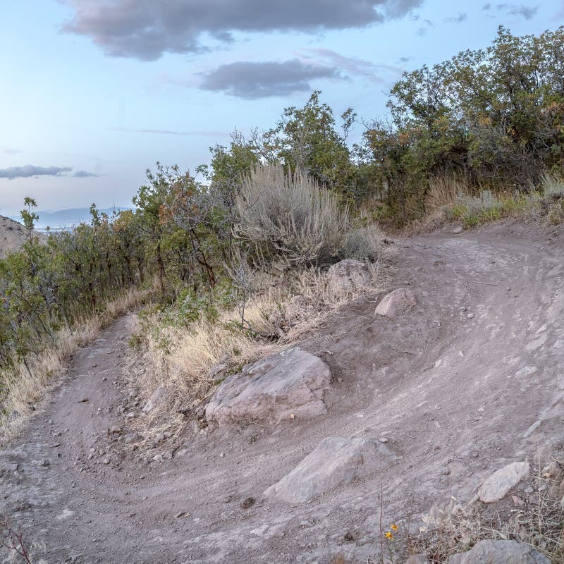 Square Frame Rural Hiking Path Making a Sharp U-turn Stock Image ...