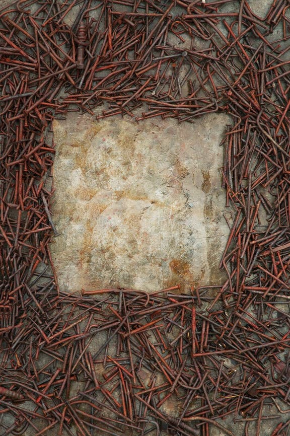 Square frame rusted nails stock photo. Image of fasten - 22884988