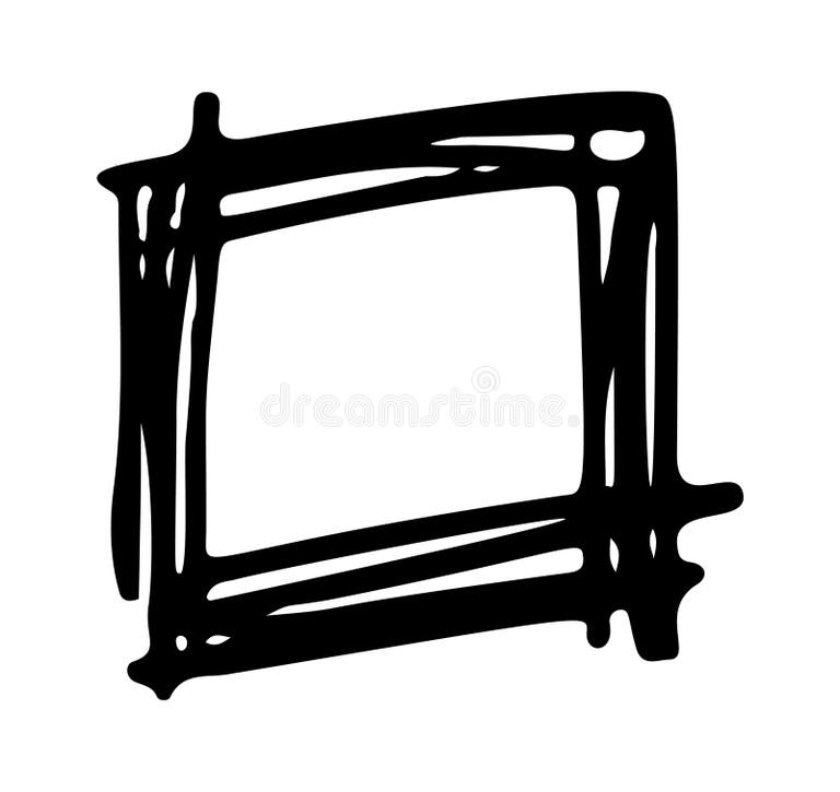 Square Frame Scribble Scratch Design Stock Vector - Illustration of ...