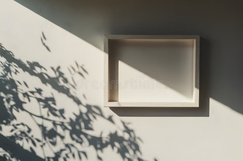 Square Frame Shadow of Tree Branches on Light Colored Wall with ...
