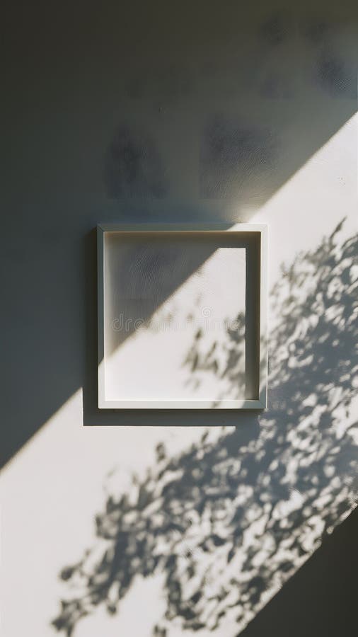 Square Frame Shadow of Tree Branches on Light Colored Wall with ...