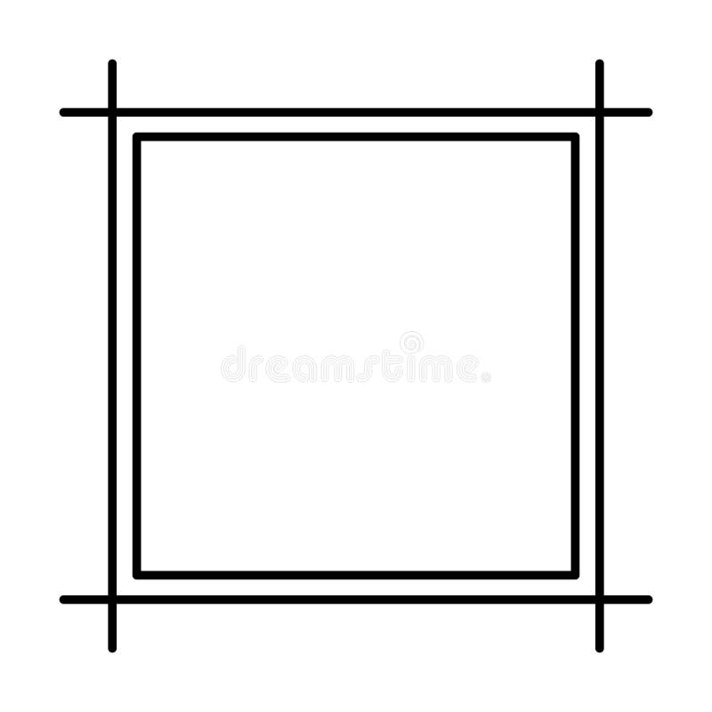 Square Frame Shape Icon, Vertical Decorative Vintage Border Doodle ...