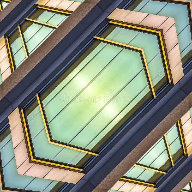 Square Frame Shiny Exterior Windows of an Office Building Stock Image ...