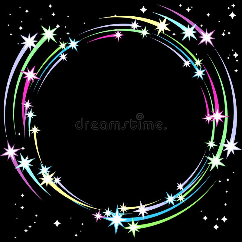 Square Frame of Shooting Stars Stock Vector - Illustration of glitter ...