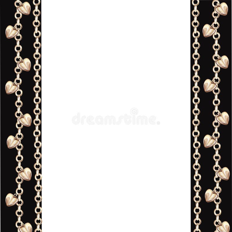 Square Frame with Side Borders with Chains in Realistic Style. Isolated ...