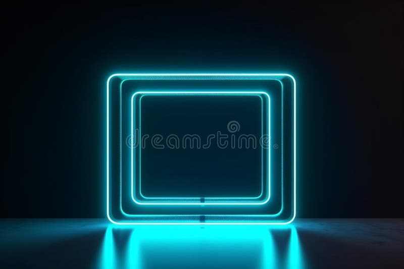 Square Frame Sign in the Shape Rectangle Picture on a Black Background ...