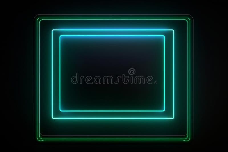 Square Frame Sign in the Shape Rectangle Picture on a Black Background ...