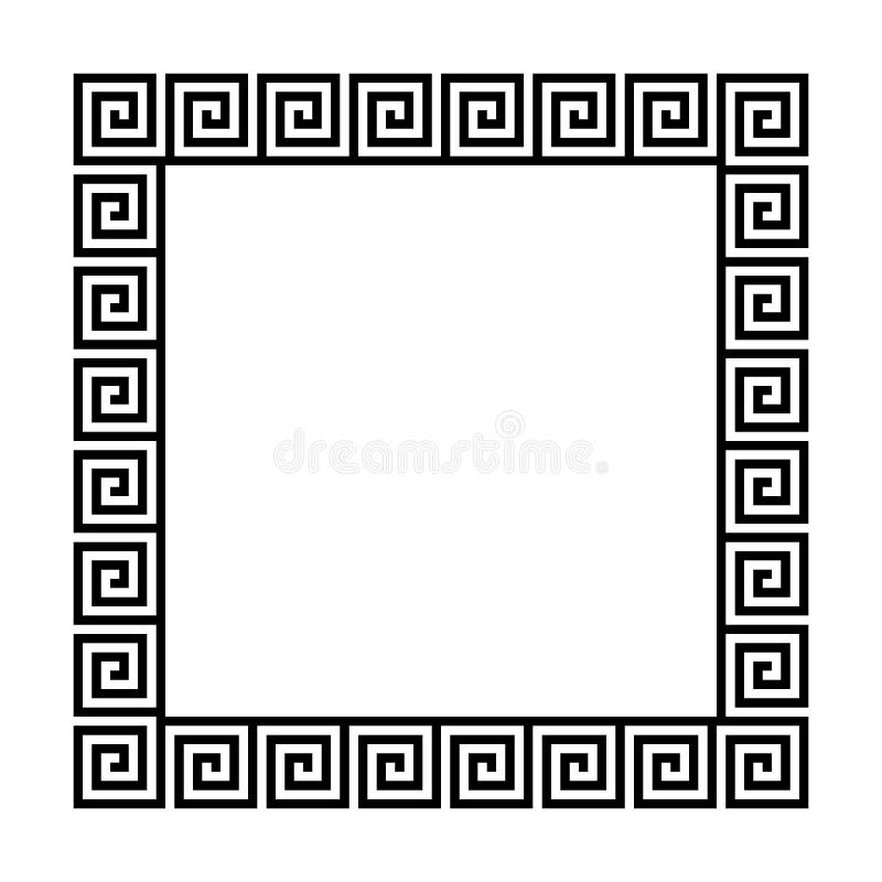 Square Frame of Simple Greek Pattern Stock Vector - Illustration of ...