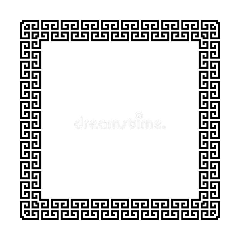 Square Frame of Simple Greek Pattern Stock Vector - Illustration of ...