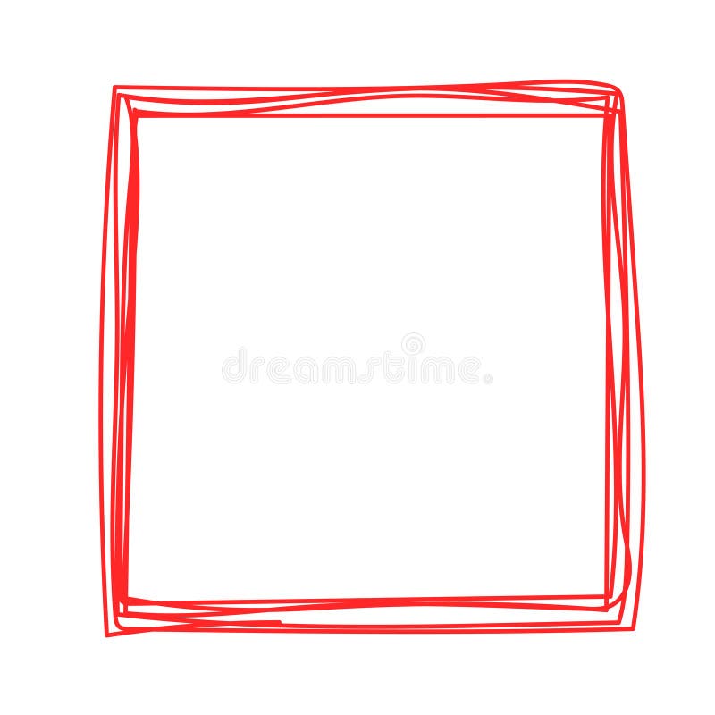 Square Frame Sketch. Hand Drawn Vector Illustration Stock Vector ...