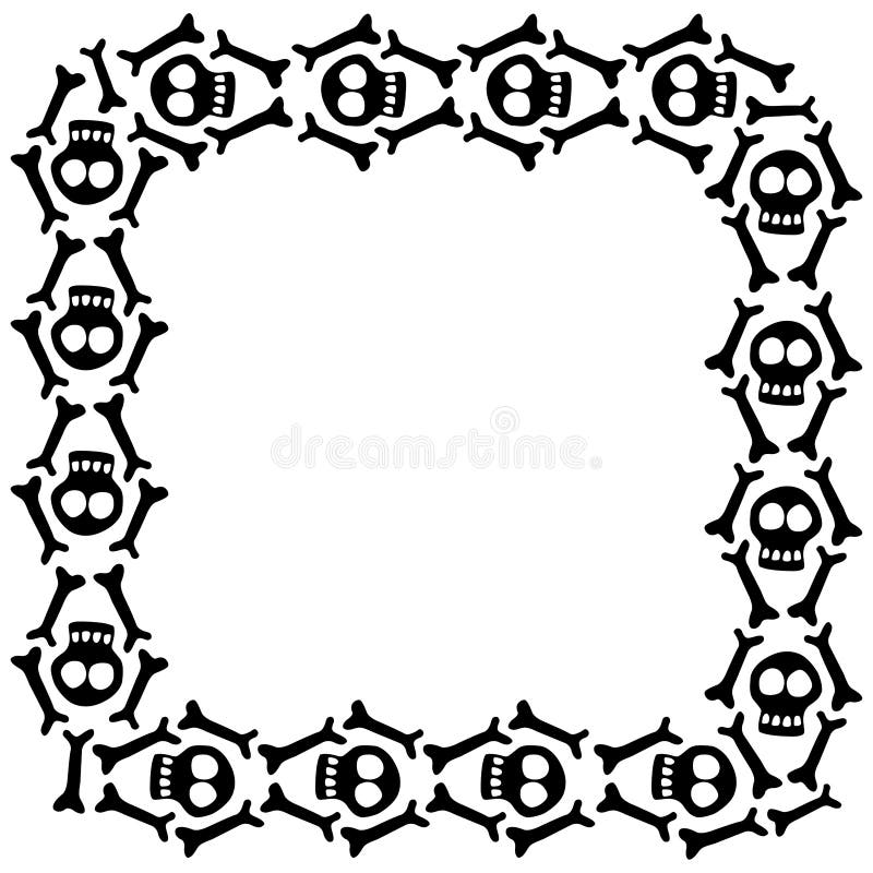 Square Frame with Skulls and Bones. Theme of Day of the Dead and Death ...